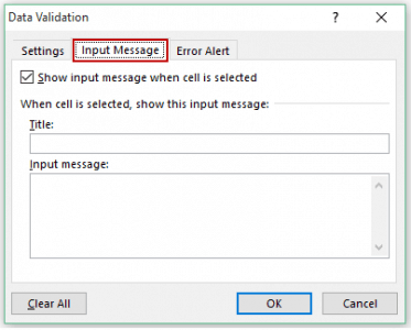 How to Use Input Message in Excel - Step by Step Tutorial