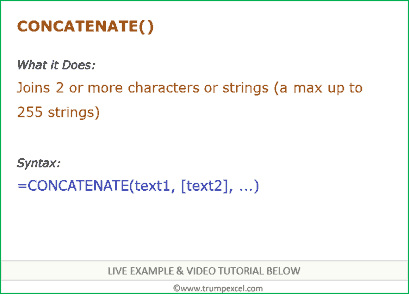 How to Use Excel CONCATENATE Function (with Video)