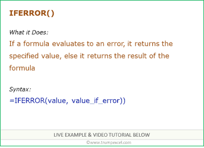 Excel IFERROR Function | Formula Examples + FREE Video