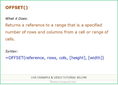 Excel OFFSET Function | Formula Examples + FREE Video