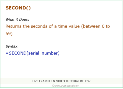 Excel SECOND Function | Formula Examples + FREE Video
