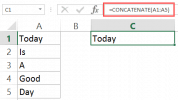 CONCATENATE Excel Range (with and without separator)