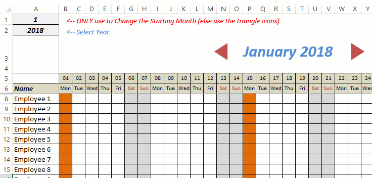 Employee Leave Tracker Premium Employee Annual Leave Calendar 