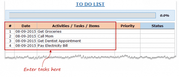Excel To Do List Template - [FREE DOWNLOAD]