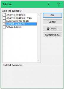 Get a List of All the Comments in a Worksheet in Excel