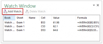 Use Excel Watch Window to Keep a Tab on Important Cells and Formulas