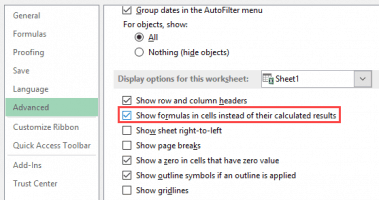 How to Show Formulas in Excel Instead of the Values