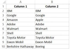 How to Compare Two Columns in Excel (for matches & differences)
