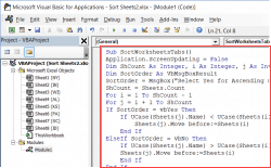 How to Sort Worksheets in Excel using VBA (alphabetically)