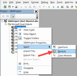 How to Sort Worksheets in Excel using VBA (alphabetically)