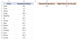 Find the Closest Match in Excel Using Formulas