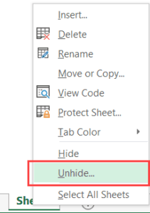 How to Unhide Sheets in Excel (All In One Go)