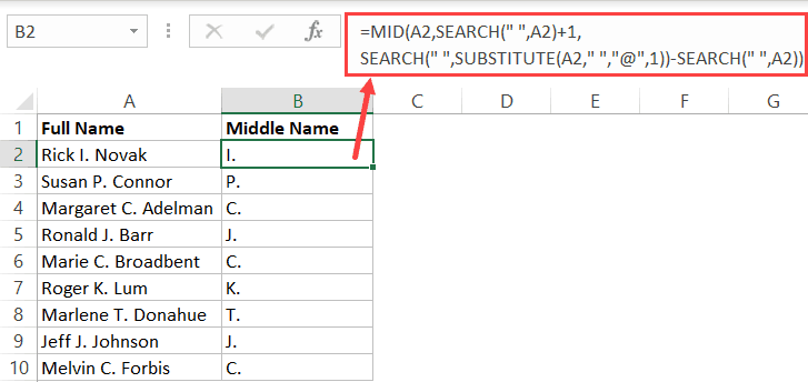 Separate First And Last Name In Excel Split Names Using Formulas 