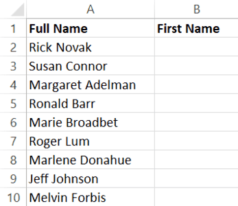 Separate First and Last Name in Excel (Split Names Using Formulas)