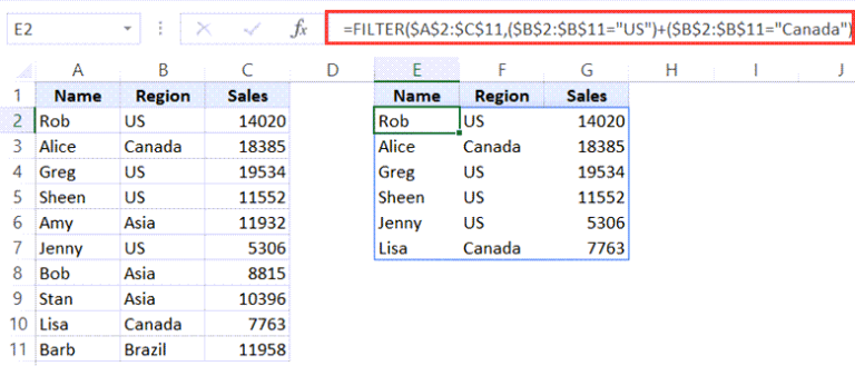 Excel Filter Function - Explained with Examples + Video