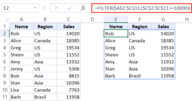 Excel Filter Function - Explained with Examples + Video