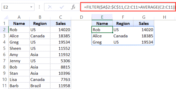 Excel Filter Function - Explained with Examples + Video