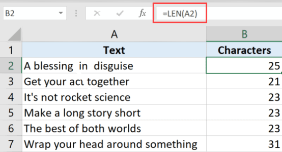 Count Characters in a Cell (or Range of Cells) Using Formulas in Excel