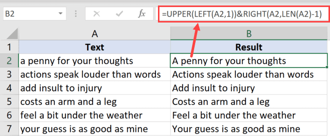 Formula To Capitalize First Letter In Excel Technology