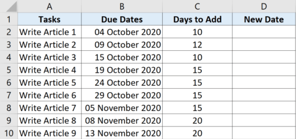 How to Add or Subtract Days to a Date in Excel (Shortcut + Formula)