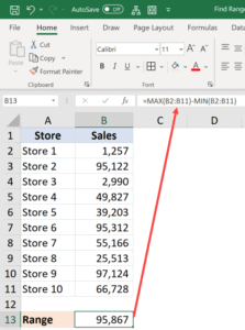 How to Find Range in Excel (Easy Formulas)