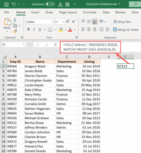 How to Return Cell Address Instead of Value in Excel (Easy Formula)