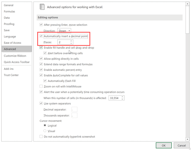 How To Add Decimal Places In Excel Automatically Trump Excel