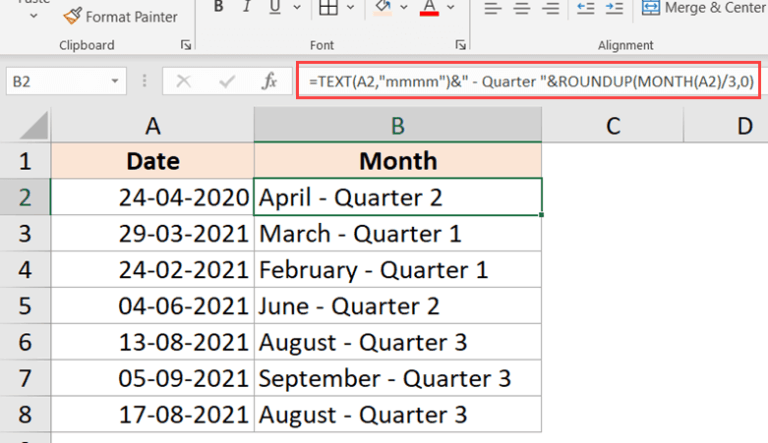 How to Get Month Name from Date in Excel (4 Easy Ways)