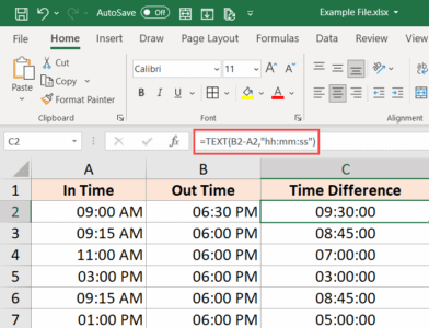 Calculate Time in Excel (Time Difference, Hours Worked, Add/ Subtract ...