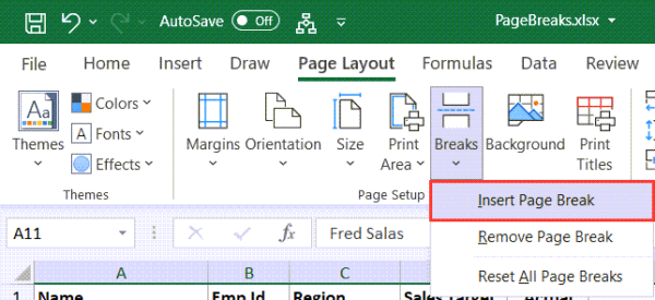 How to Insert Page Breaks in Excel (& Remove, Delete Page Breaks)