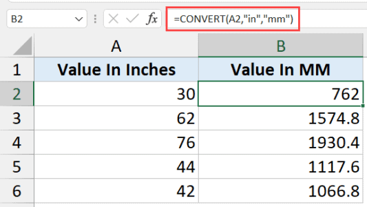 How to Convert Inches to MM, CM, or Feet in Excel? Easy Formula