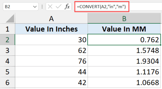 How to Convert Inches to MM, CM, or Feet in Excel? Easy Formula