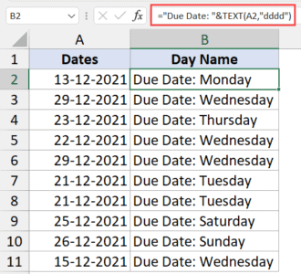 Get Day Name from Date in Excel (Easy Formulas)