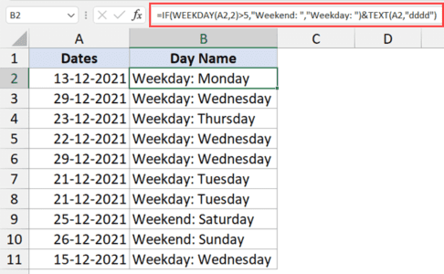 Get Day Name from Date in Excel (Easy Formulas)