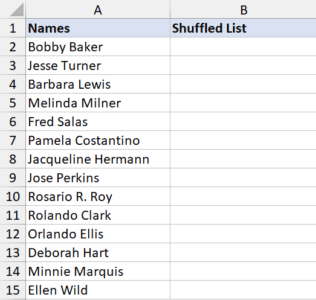 How to Shuffle a List of Items/Names in Excel? 2 Easy Formulas!