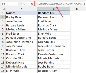 How to Shuffle a List of Items/Names in Excel? 2 Easy Formulas!