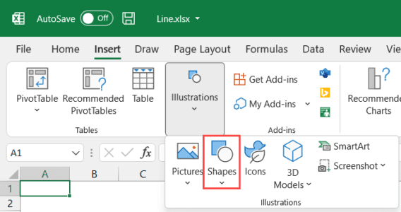 How to Insert/Draw a Line in Excel (Straight Line, Arrows, Connectors)