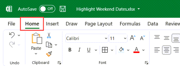 How to Highlight Weekend Dates in Excel?