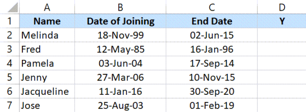 How To Calculate Years Of Service In Excel Easy Formulas Trump Excel