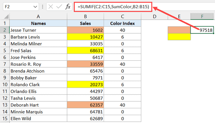 How To Sum By Color In Excel Formula VBA Trump Excel