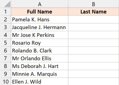 Extract Last Name in Excel (5 Easy Ways)