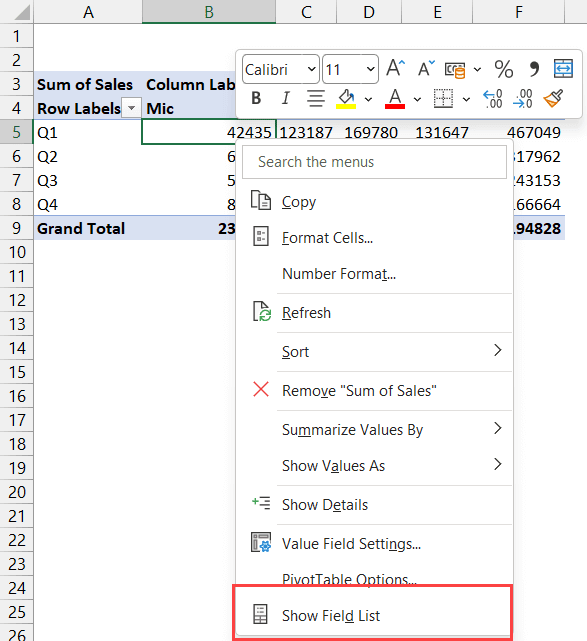 How To Show Pivot Table Fields List Get Pivot Table Menu Back Trump Excel