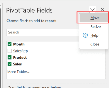 How to Show Pivot Table Fields List? (Get Pivot Table Menu Back)