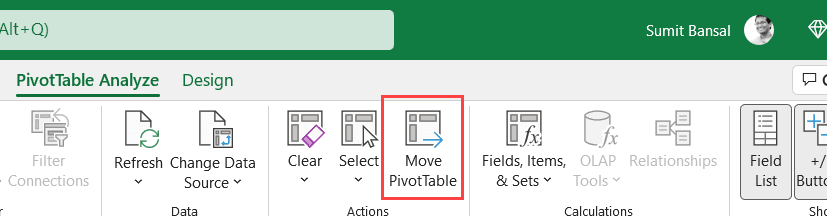 Move Pivot Table To Different Worksheet Or Workbook Easy Steps Trump Excel