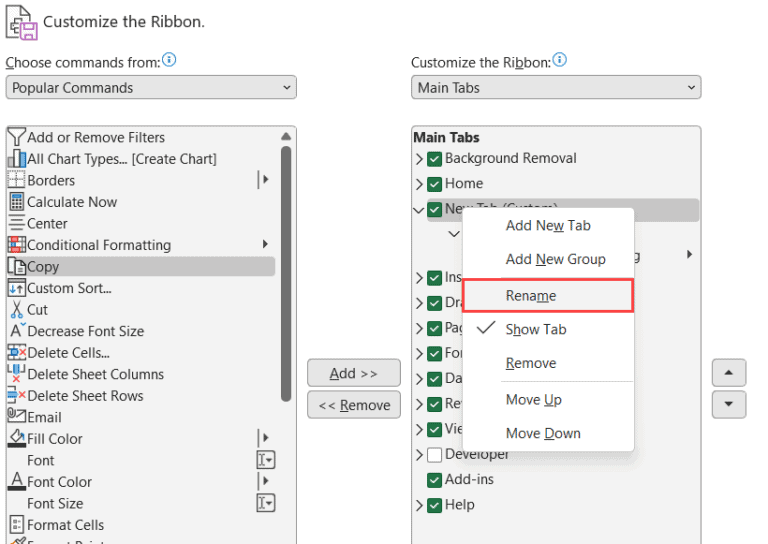 How to Customize the Ribbon in Excel (Step-by-Step) - Trump Excel