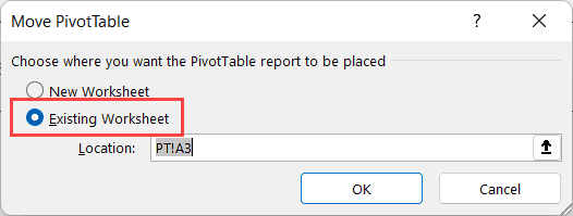 Move Pivot Table To Different Worksheet Or Workbook Easy Steps Trump Excel