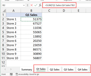 How to Sum Across Multiple Sheets in Excel? (3D SUM Formula)