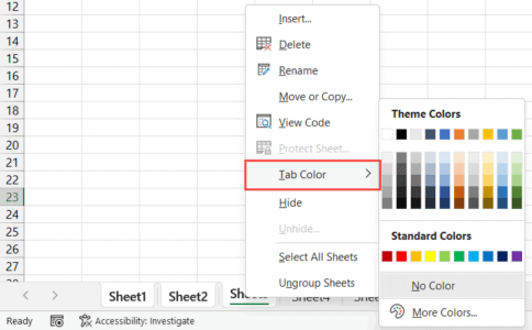 How to Change the Color of the Sheet Tab in Excel (Easy Steps)
