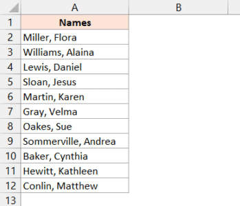 How to Switch First and Last Name in Excel with Comma? - Trump Excel