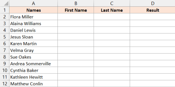 How to Switch First and Last Name in Excel with Comma?